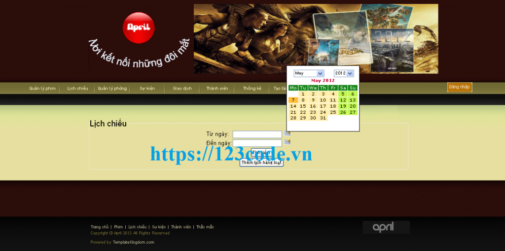 Tải code web quản lý bán vé xem phim có hỗ trợ đặt vé online java