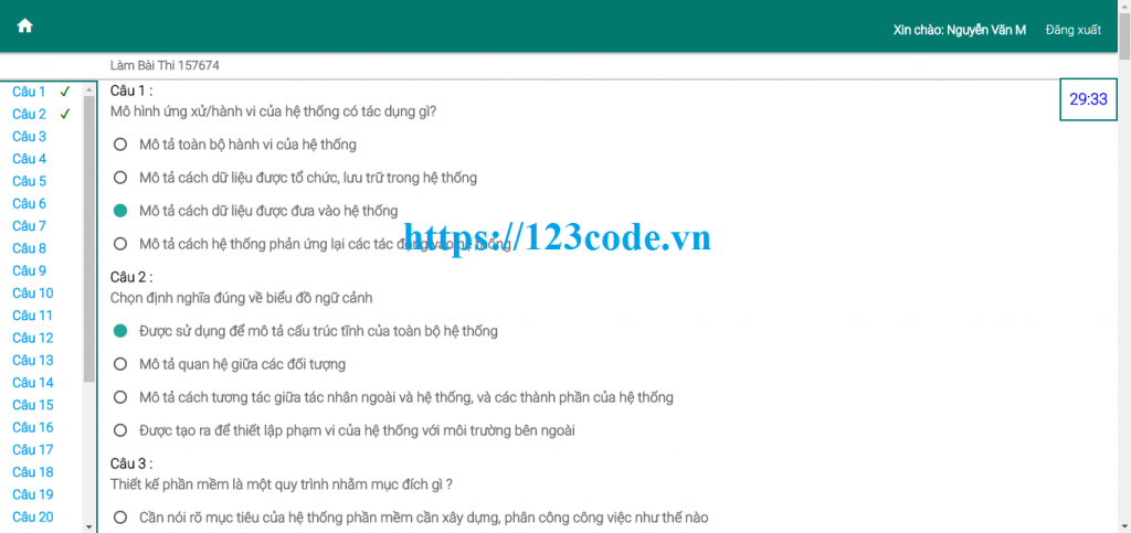 Tải source code website trắc nghiệm online ASP.NET - MVC