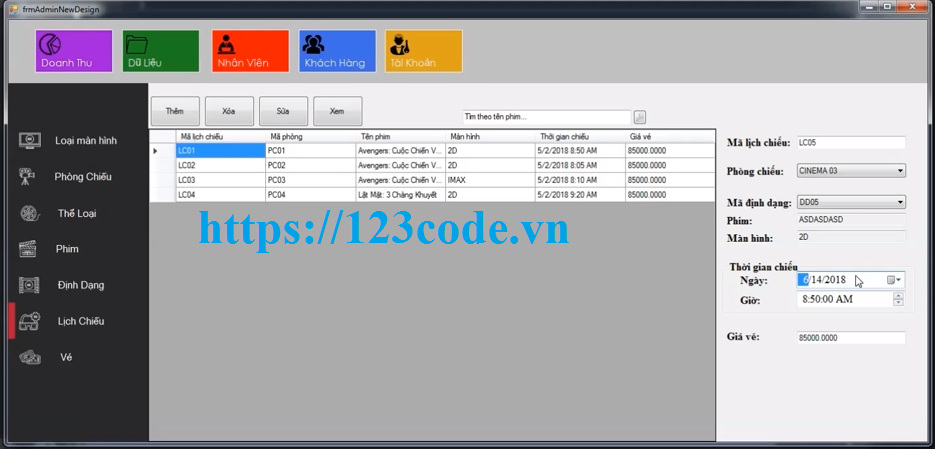 Tải source code phần mềm quản lý bán vé xem phim c#