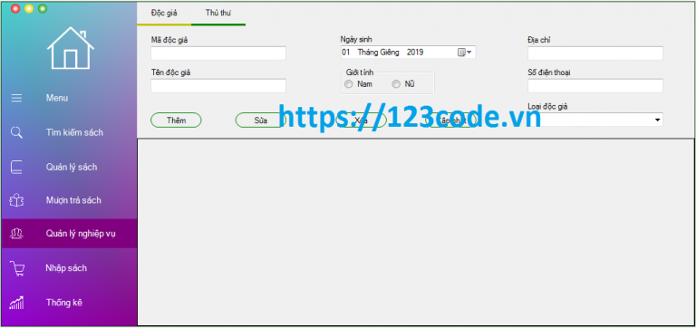 Tải source code quản lý thư viện C# giao diện GUI
