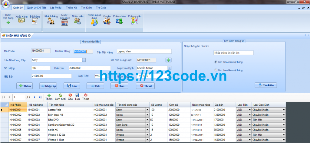 Tải phần mềm quản lý bán hàng c# full code và báo cáo