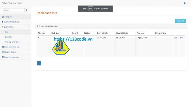 Source code website quản lý tourist du lịch ASP.NET - MVC full code