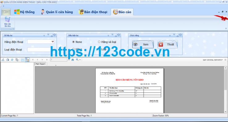 Báo cáo kèm source code quản lý bán hàng điện thoại c# có database