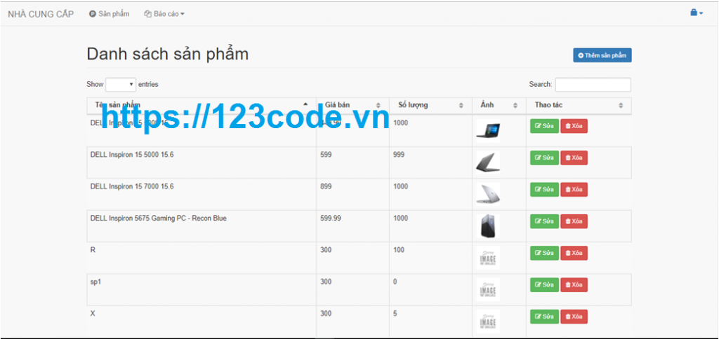 Báo cáo kèm source code website quản lý bán hàng php có database