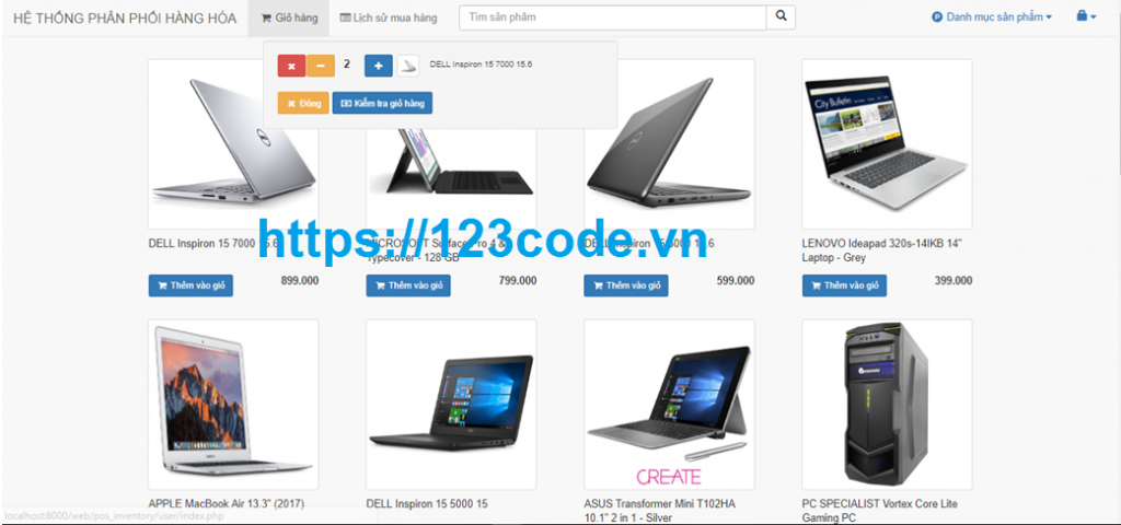 Báo cáo kèm source code website quản lý bán hàng php có database