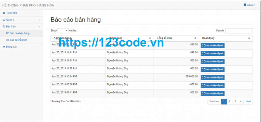Báo cáo kèm source code website quản lý bán hàng php có database