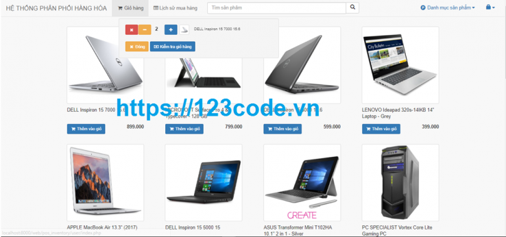 Báo cáo kèm source code website quản lý bán hàng php có database