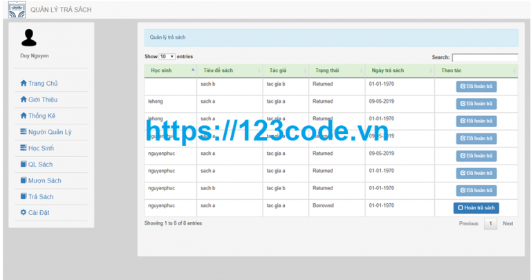 Báo cáo tốt nghiệp website quản lý thư viện trường học php full database