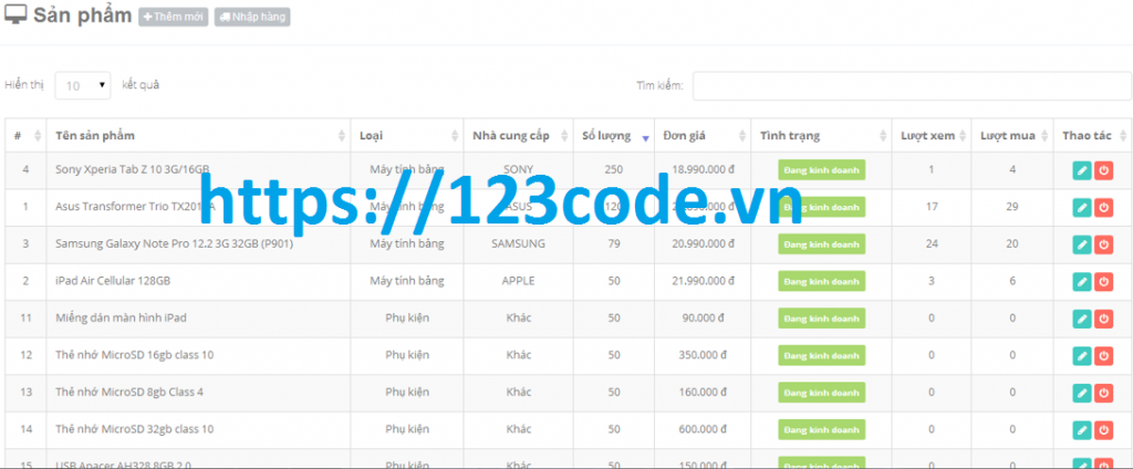 Source code kèm báo cáo tốt nghiệp website bán hàng PHP Framework Codeigniter