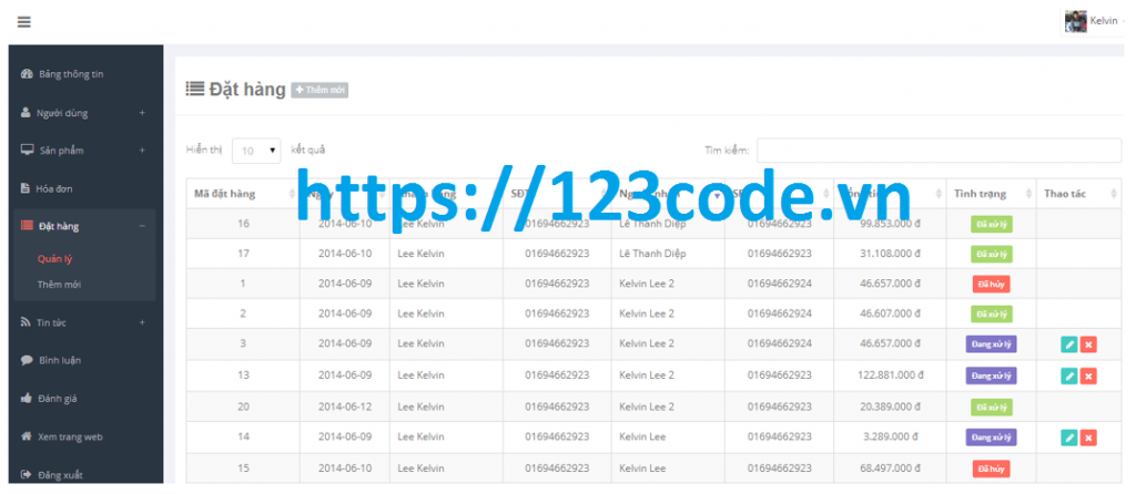 Source code kèm báo cáo tốt nghiệp website bán hàng PHP Framework Codeigniter