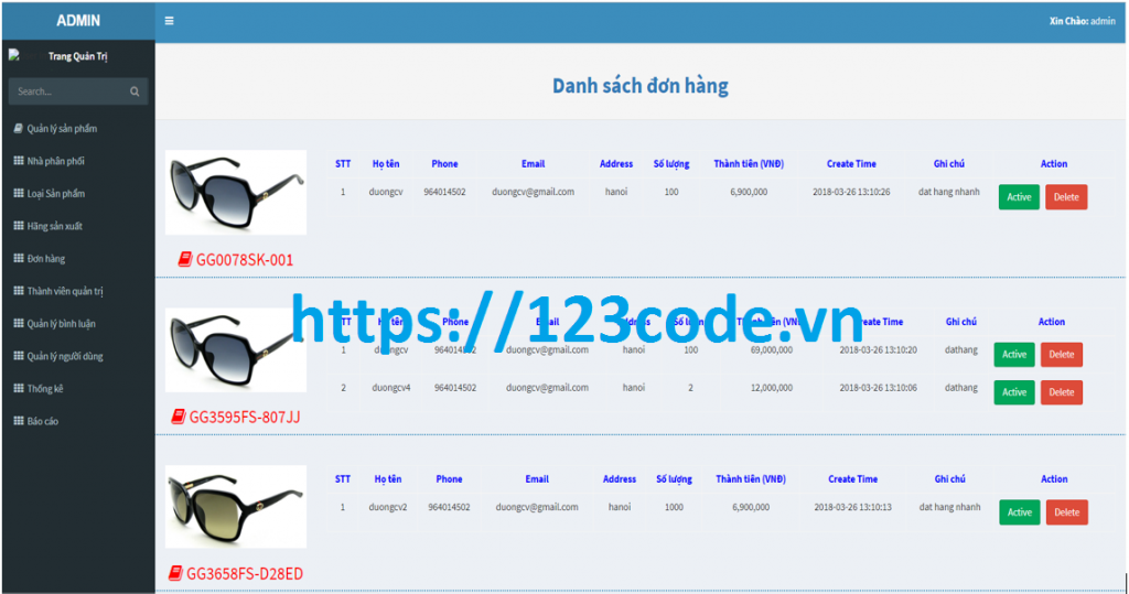 Source code tốt nghiệp website bán hàng php có database và báo cáo