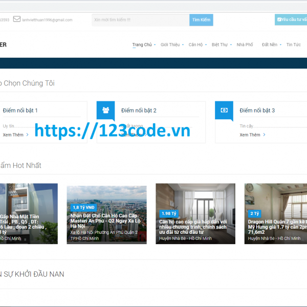 Source code website bất động sản php full database