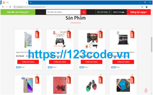 Tải miễn phí source code website bán hàng php laravel luận văn tốt nghiệp