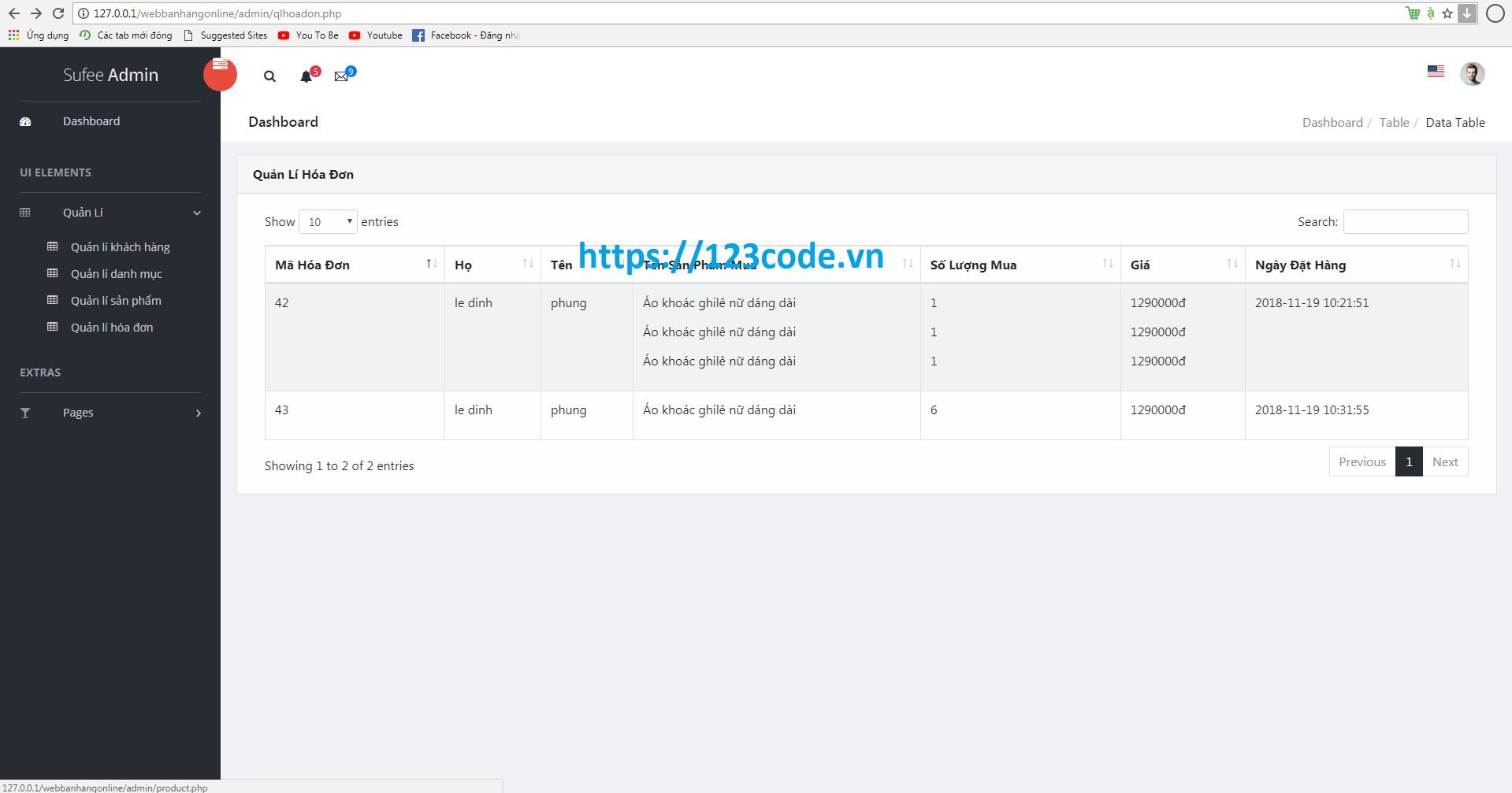 Tải source code php website bán hàng online full database