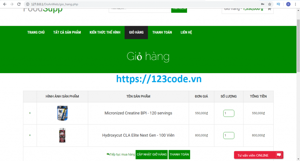 Chia sẻ source code website bán hàng php thuần full database