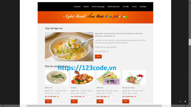 Share source code kèm báo cáo website quản lý nhà hàng php thuần miễn phí