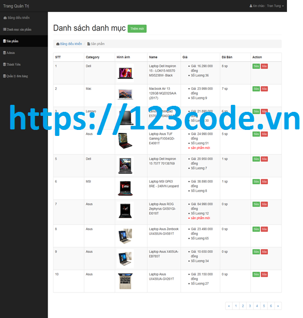 Tải source code tốt nghiệp website bán hàng php full database và báo cáo