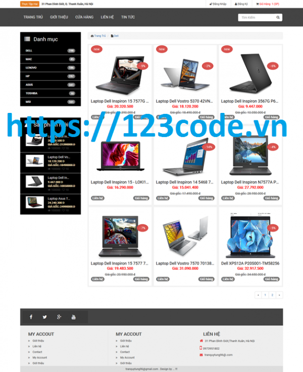 Tải source code tốt nghiệp website bán hàng php full database và báo cáo