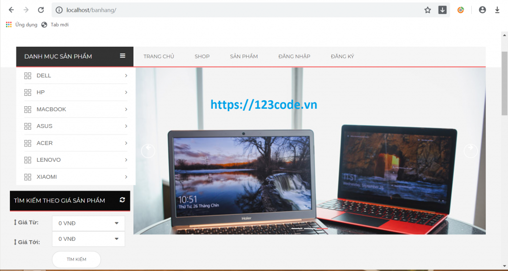 Source code website bán máy tính php CodeIgniter Framework