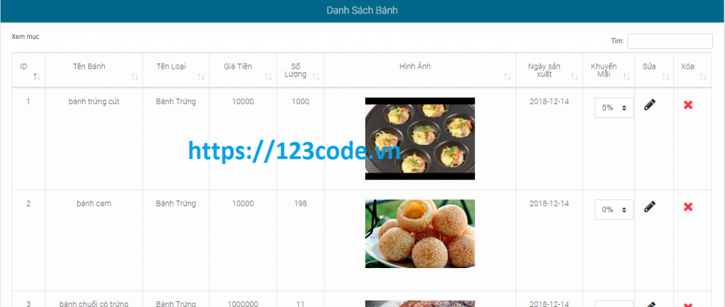 Tải source code website bán bánh php laravel full data