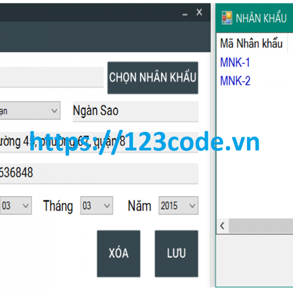 Báo cáo và source code quản lý nhân khẩu c# data mysql