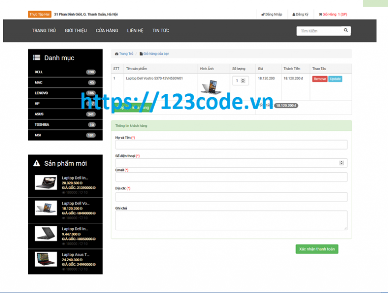 Báo cáo thực tập source code web bán hàng php full data và báo cáo