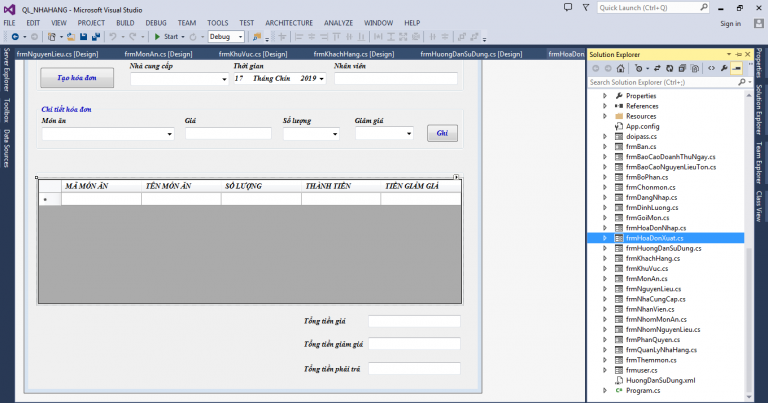 Share Source Code Quản Lý Nhà Hàng C Full Code Database Mysql
