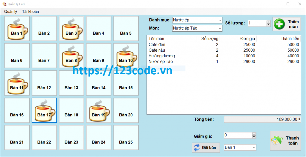 Source code quản lý quán cà phê c# data mysql