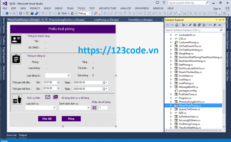 Source code quản lý khách sạn c# sql server giao diện đẹp