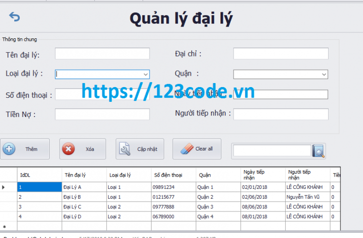 Source code kèm báo cáo đề tài quản lý đại lý c# sql server
