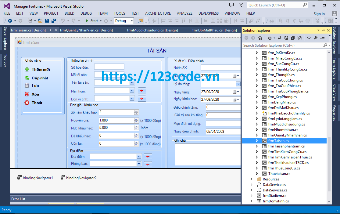 Đề tài tốt nghiệp phần mềm quản lý tài sản c# sql có báo cáo cực hay