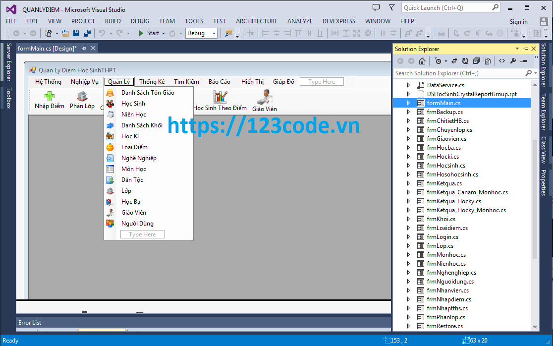 Source code phần mềm quản lý điểm học sinh THPT c# kết nối sql