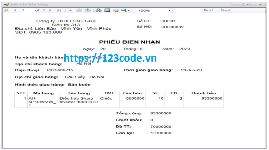 Tải source code phần mềm quản lý bán hàng C# có báo cáo kết nối sql