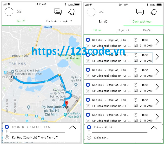 Share source code lập trình di động chia sẻ chuyến đi React Native có ...