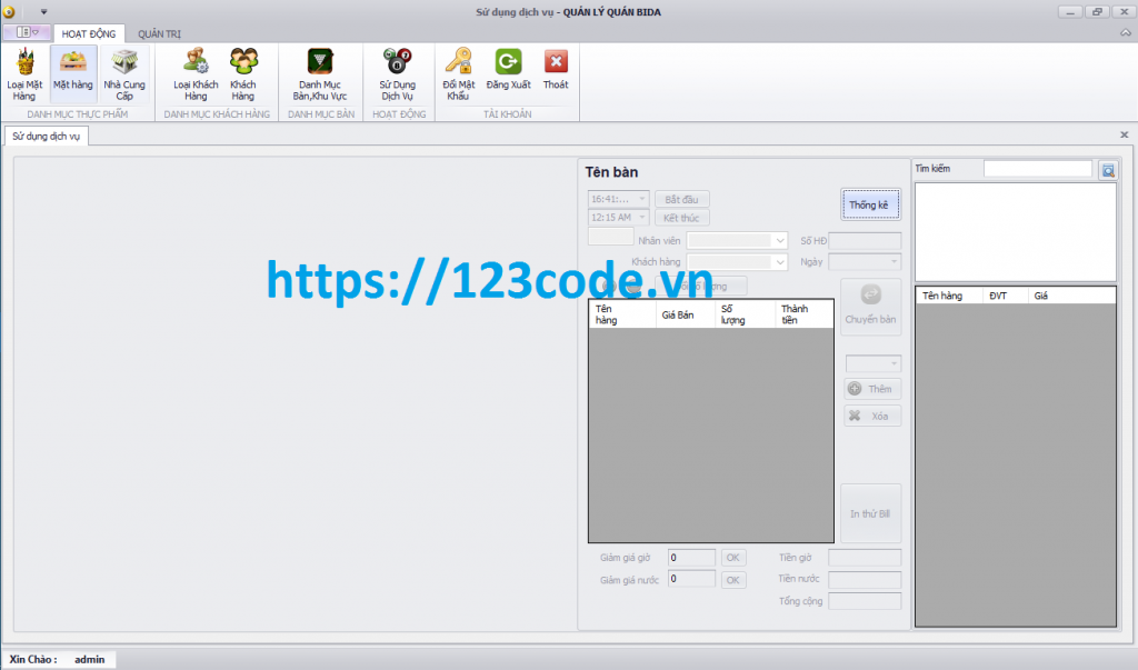 Tải source code phần mềm quản lý quán bida c# kết nối sql có báo cáo