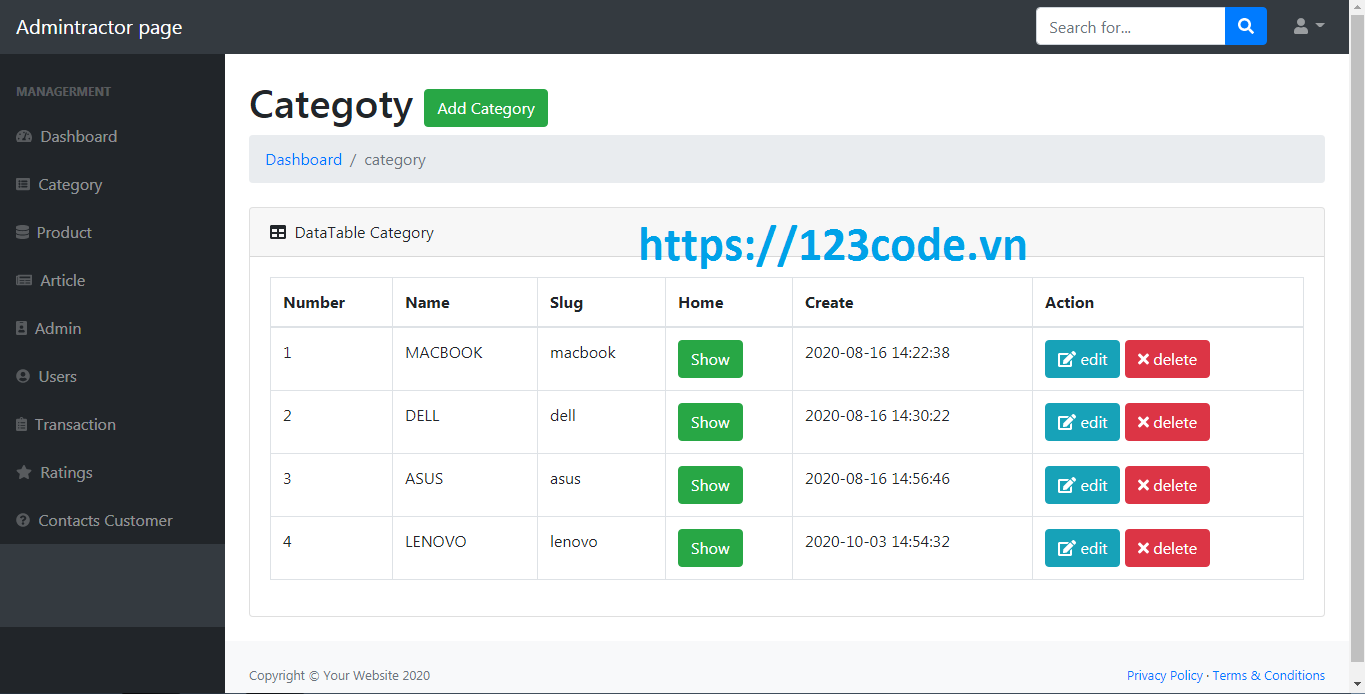 Tải code website bán hàng thương mại điện tử php thuần kèm báo cáo