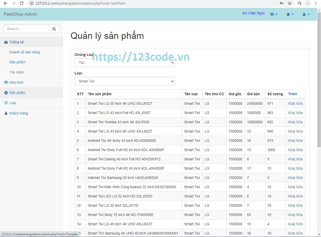 Code website bán hàng thiết bị điện tử php mysql full chức năng