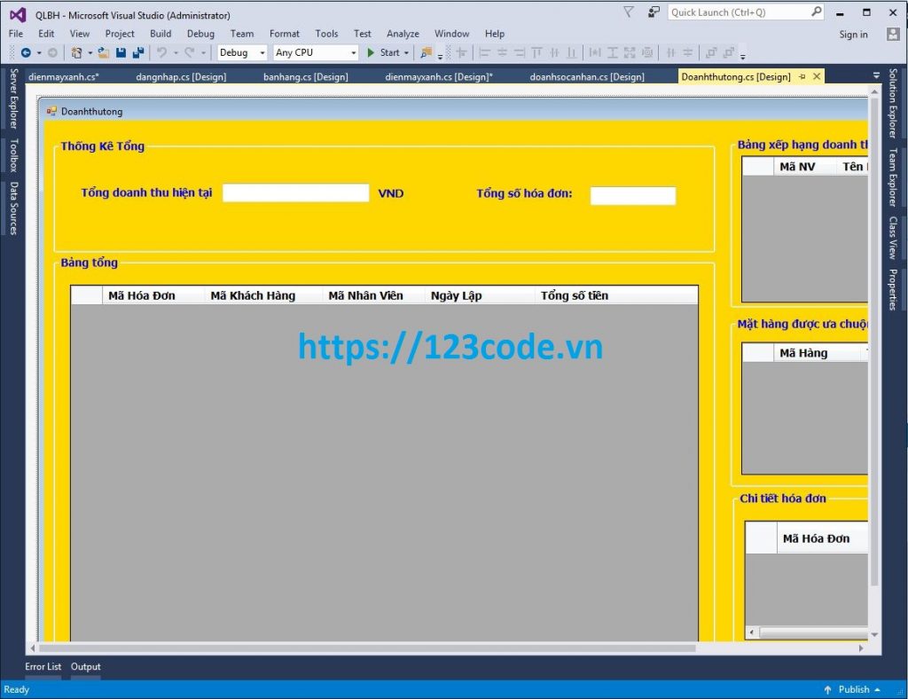 Đồ án môn học Quản lý bán hàng code c# kết nối sql có báo cáo