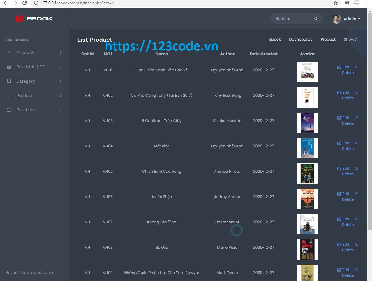 Share source code website bán sách online php thuần