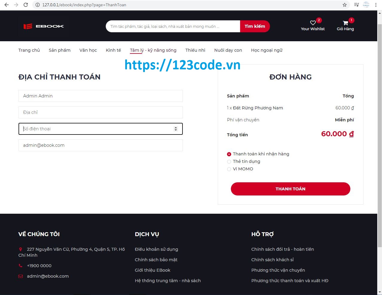 Share source code website bán sách online php thuần