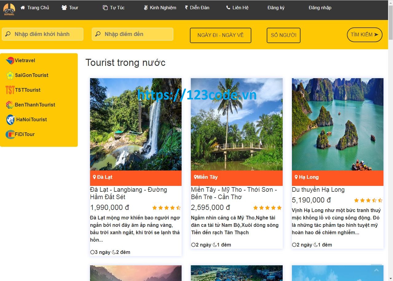 Share template website đặt tour du lịch code html - css - js