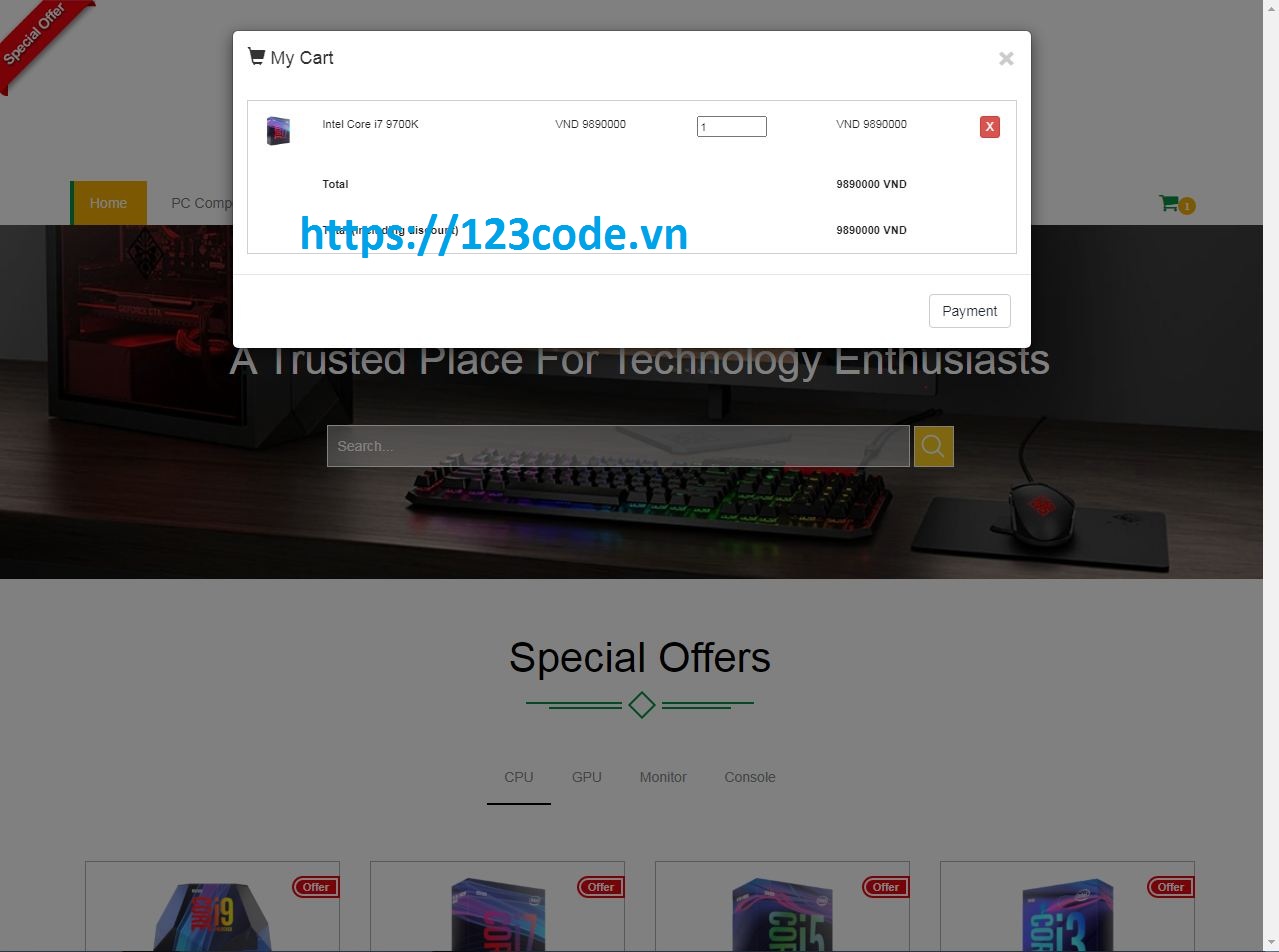 Tải miễn phí source code website bán hàng máy tính html - css - bootstrap
