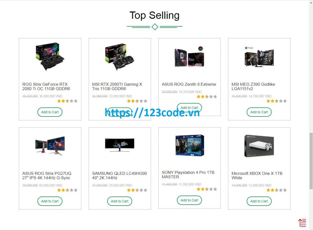Tải miễn phí source code website bán hàng máy tính html - css - bootstrap