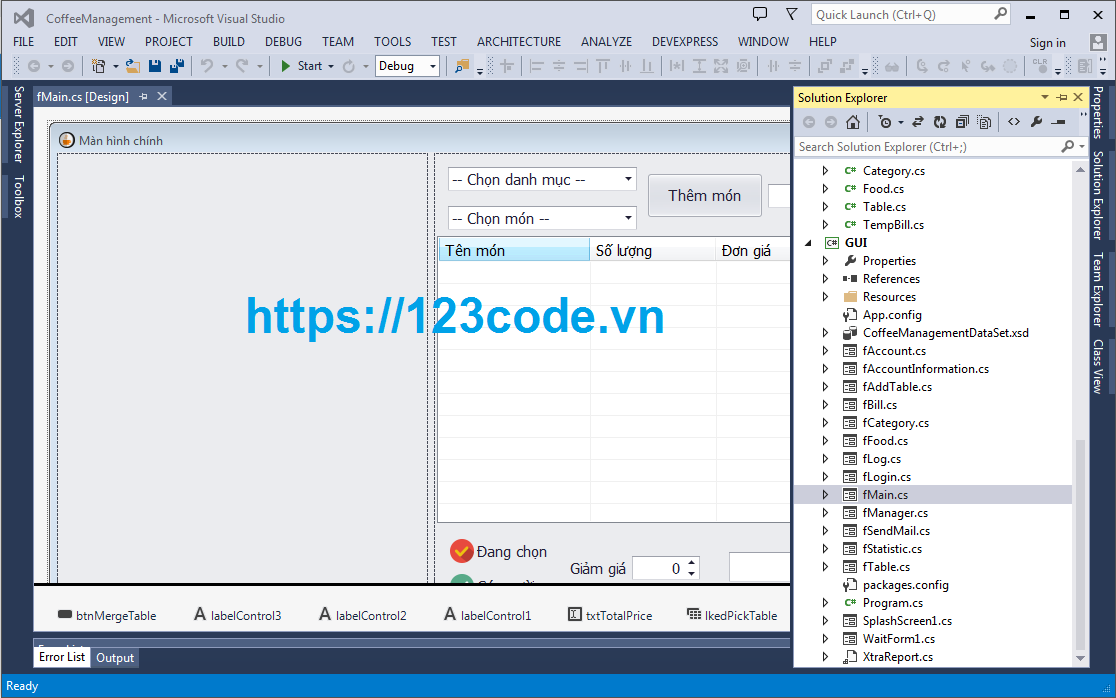 Share code đề tài phần mềm quản lý quán cafe c# sql có báo cáo siêu hay