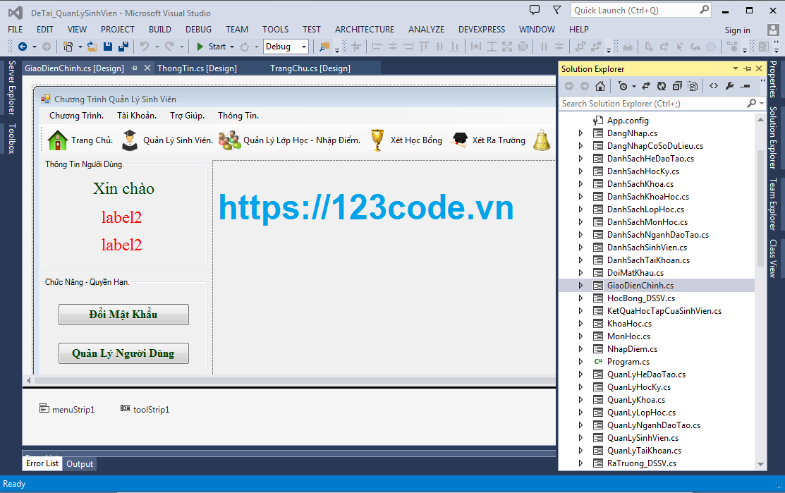 Share code phần mềm quản lý sinh viên c# sql có báo cáo ( Đồ án môn CSDL )