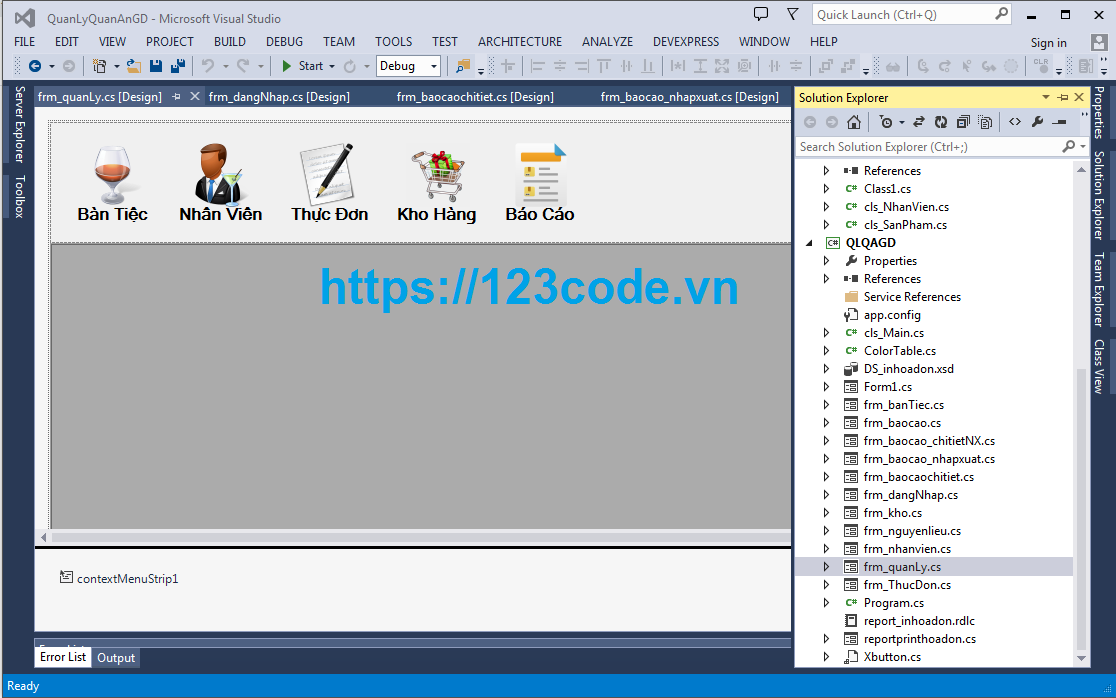 Chia sẻ source code phần mềm quản lý quán ăn c# kết nối sql