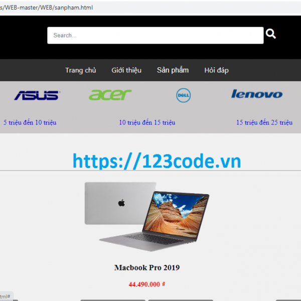 Share code website bán máy tính viết bằng html - css siêu đẹp