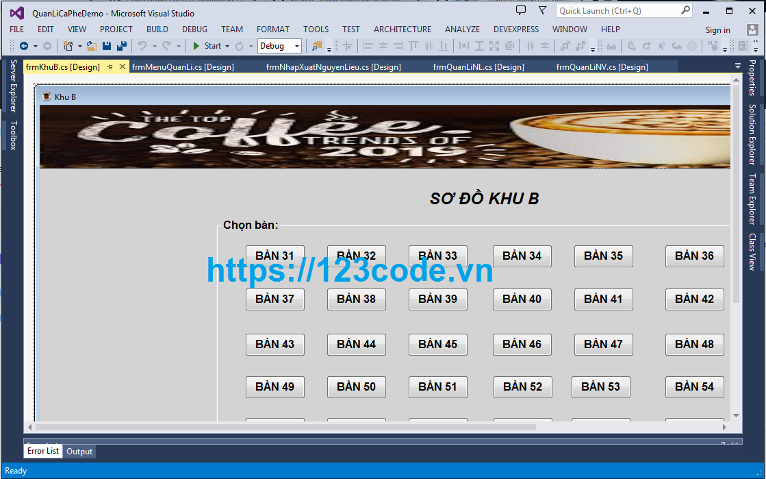 Share miễn phí source code phần mềm quản lý quán cà phê c# sql