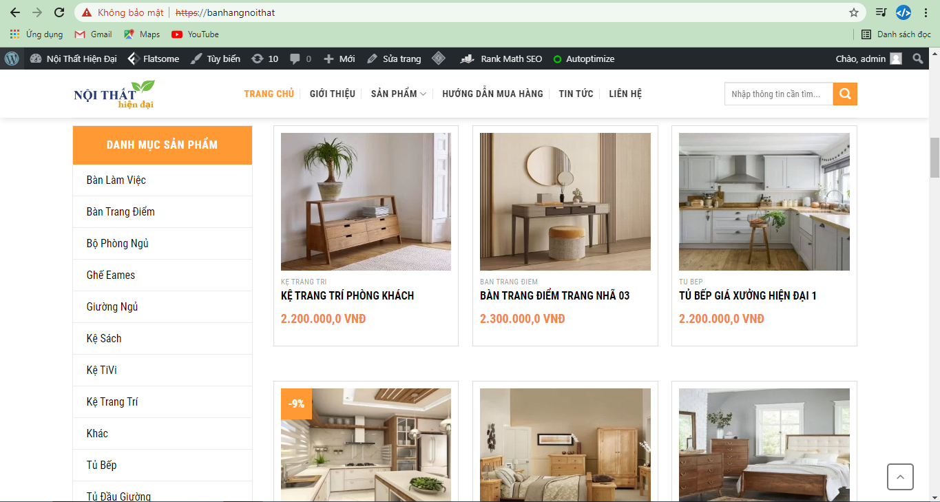 Share source code website bán hàng nội thất wordpress chuẩn seo