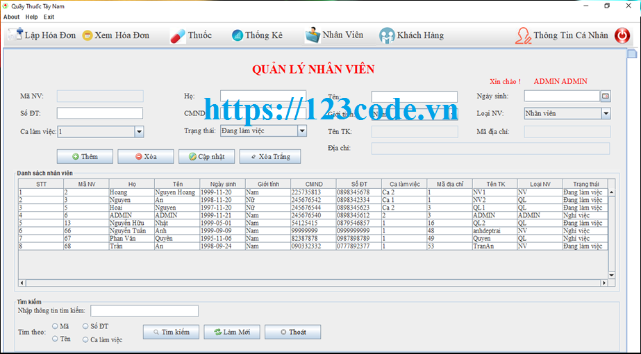 Share đề tài quản lý quầy thuốc Java Swing - SQL Server có báo cáo